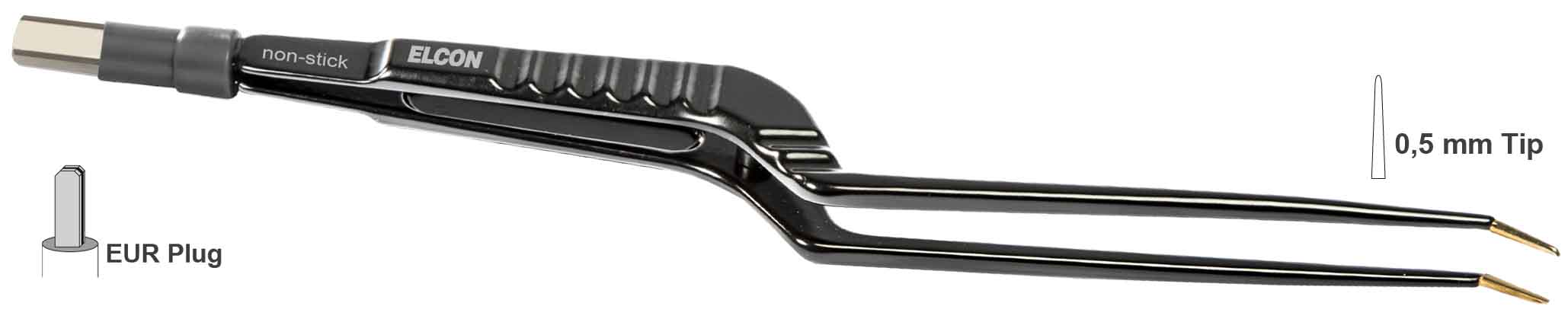 BIPOLAR FORCEPS 240MM, 0.5MM, BAYONETT UPWARDS ANGLED WITH STOP GUIDING ...