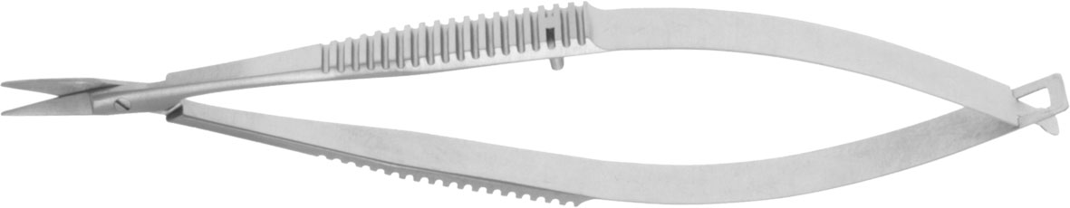 IRIS SCISSORS 100MM, CURVED, BLUNT, FLAT HANDLE